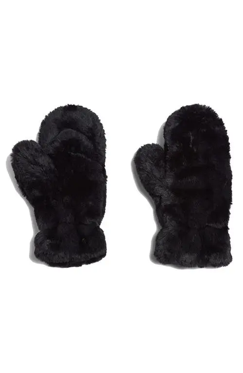 Apparis Coco Faux Fur Mittens - Noir