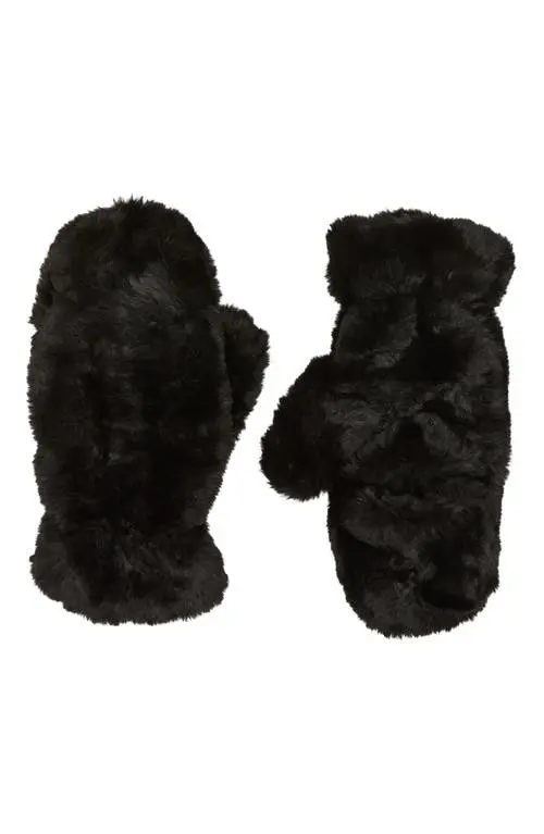 Apparis Coco Faux Fur Mittens - Noir