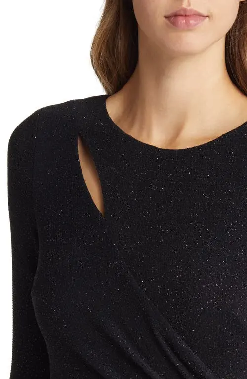 XSCAPE EVENINGS Ruched Metallic Gown