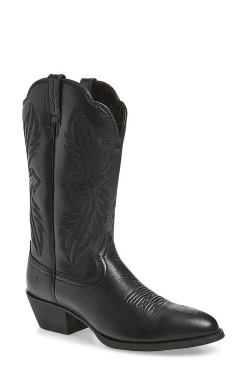 Ariat Heritage Western R-toe Boot - Supple Black