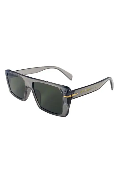 FIFTH & NINTH Atlas Rectangular Sunglasses - Gray/olive