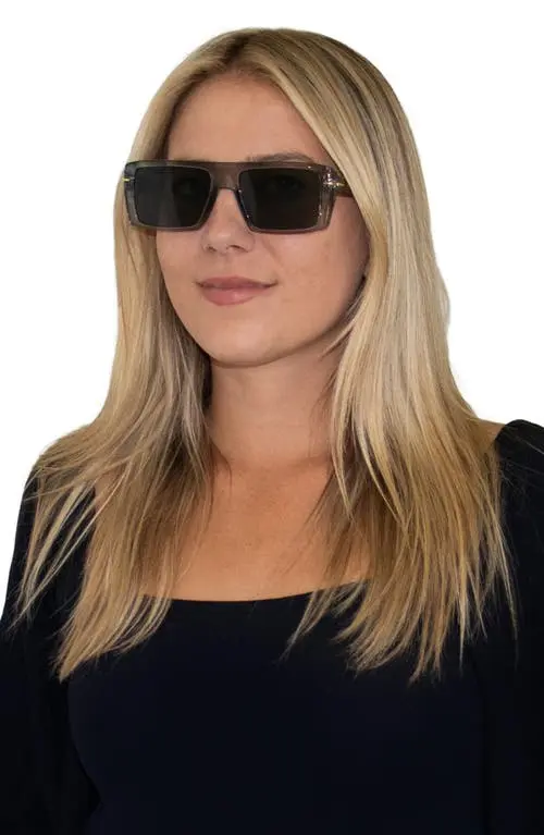 FIFTH & NINTH Atlas Rectangular Sunglasses - Gray/olive