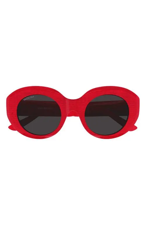 Balenciaga 52mm Round Frame Sunglasses - Red