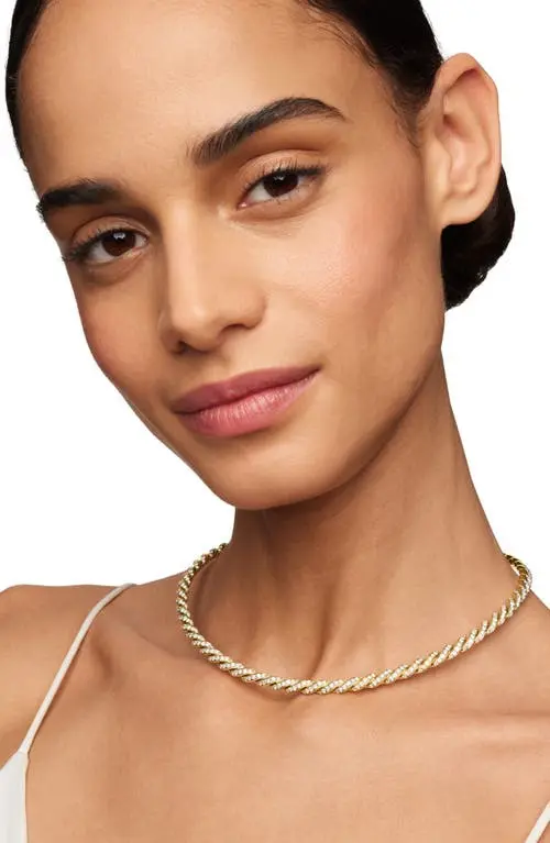 David Yurman Pavé Diamond And Gold Flexible Necklace - Yellow Gold/ Diamond
