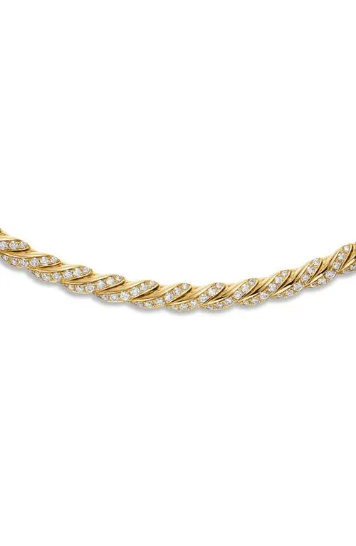 David Yurman Pavé Diamond And Gold Flexible Necklace - Yellow Gold/ Diamond