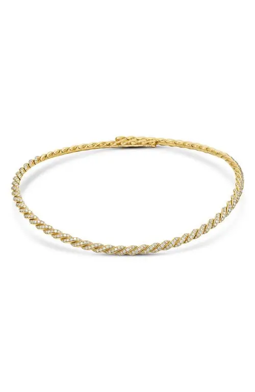 David Yurman Pavé Diamond And Gold Flexible Necklace - Yellow Gold/ Diamond