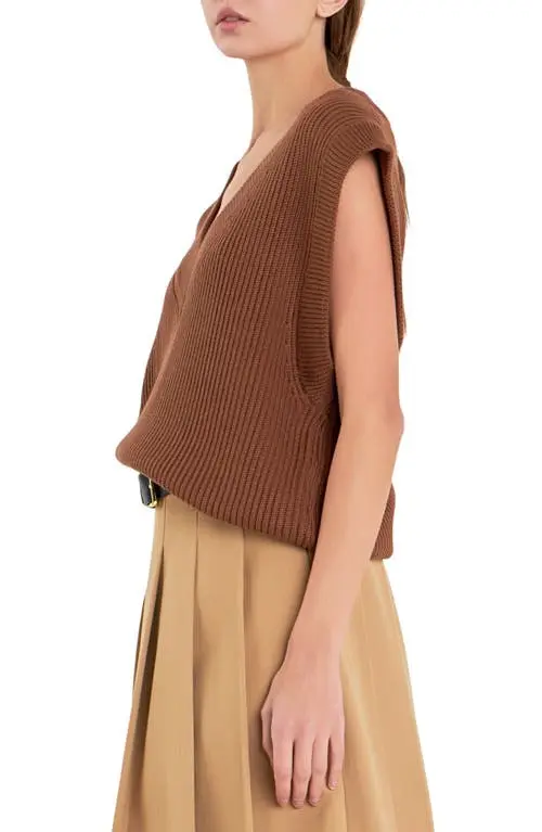 English Factory Sweater Vest - Chocolate