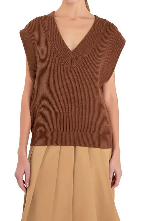 English Factory Sweater Vest - Chocolate