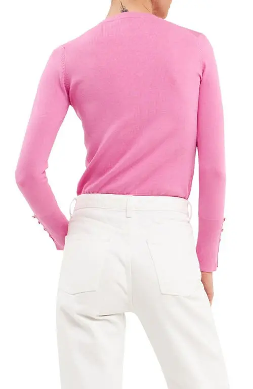 Endless Rose Button Cuff Sweater - Pink