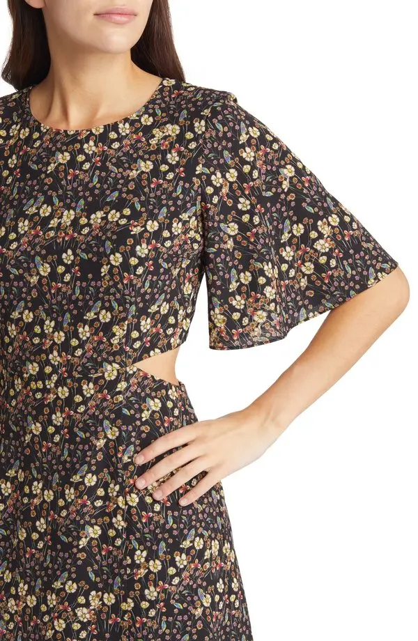 French Connection Hallie Verona Floral Print Cutout Dress