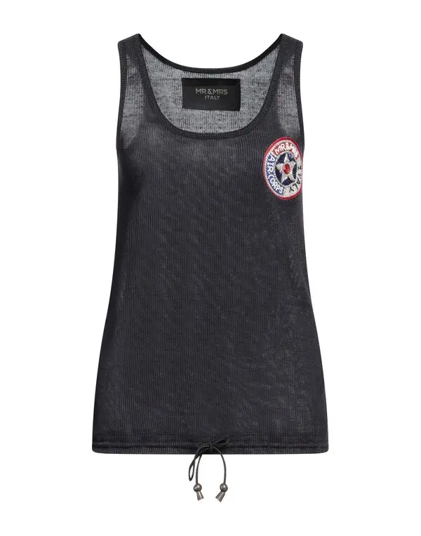 Mr & Mrs Italy Tank Top In Linen Blend - Blue