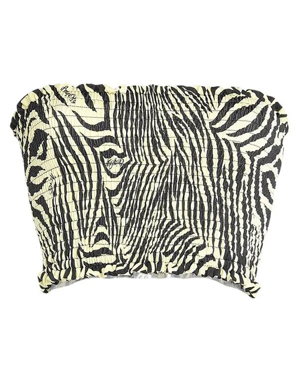 ANIYE BY Zebra-print Tube Top - Light Yellow