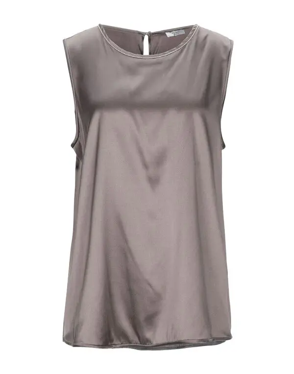 Peserico Silk & Elastane Sleeveless Top With Crystal Embellishments