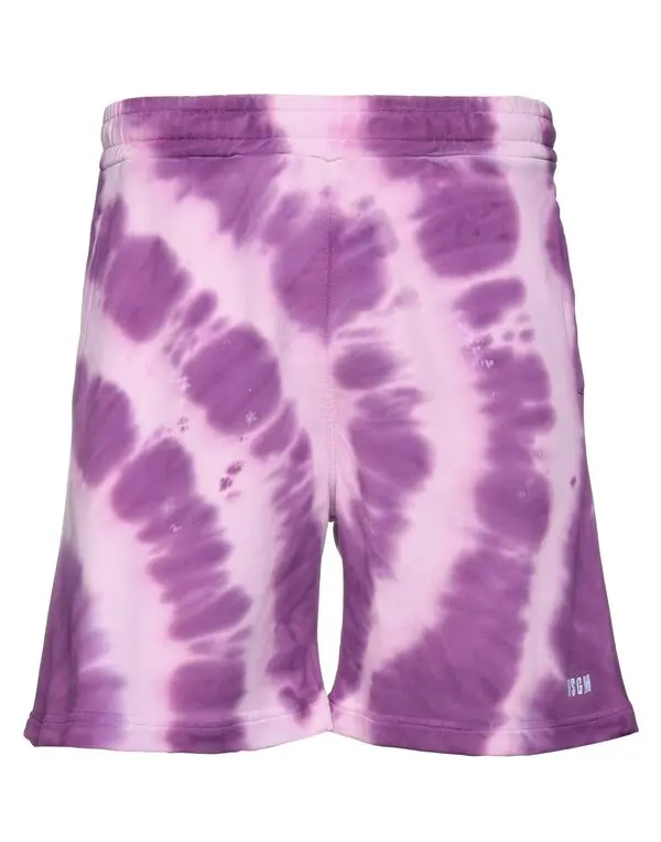 MSGM Cotton Tie-dye Relaxed Fit Shorts - Pink
