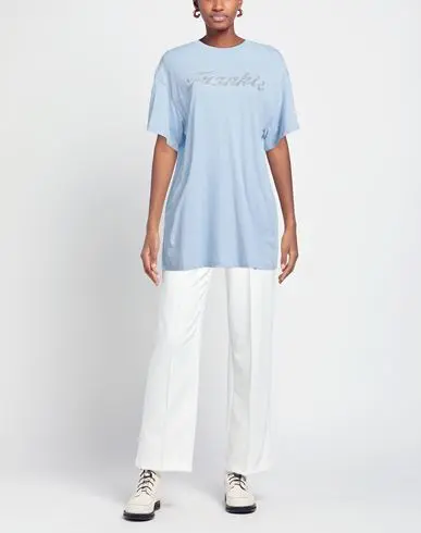 FRANKIE MORELLO Printed Cotton T-shirt - Sky Blue