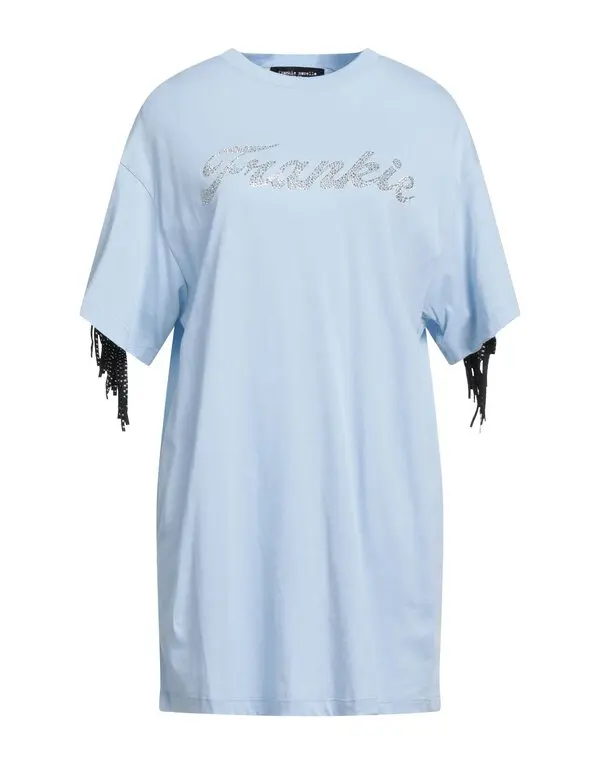 FRANKIE MORELLO Printed Cotton T-shirt - Sky Blue