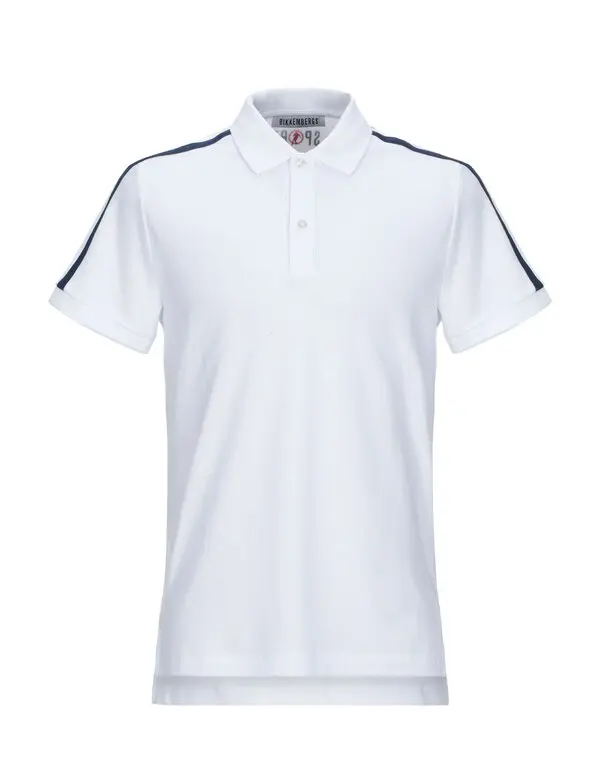 BIKKEMBERGS Polo Shirt Size Cotton, Elastane - White
