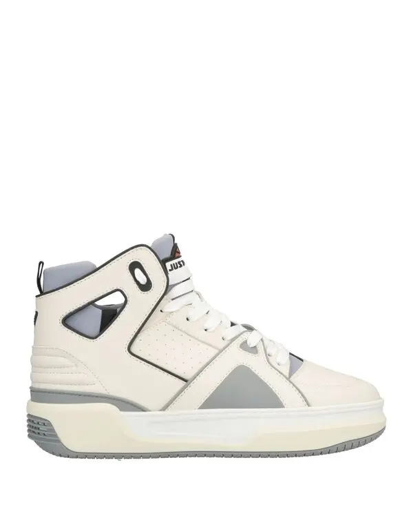 JUST DON T High-top Sneakers With Multicolor Pattern - Ivory