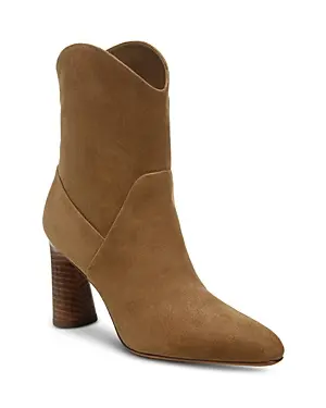 Vince Harlow Pull On High Heel Booties - Light Fawn