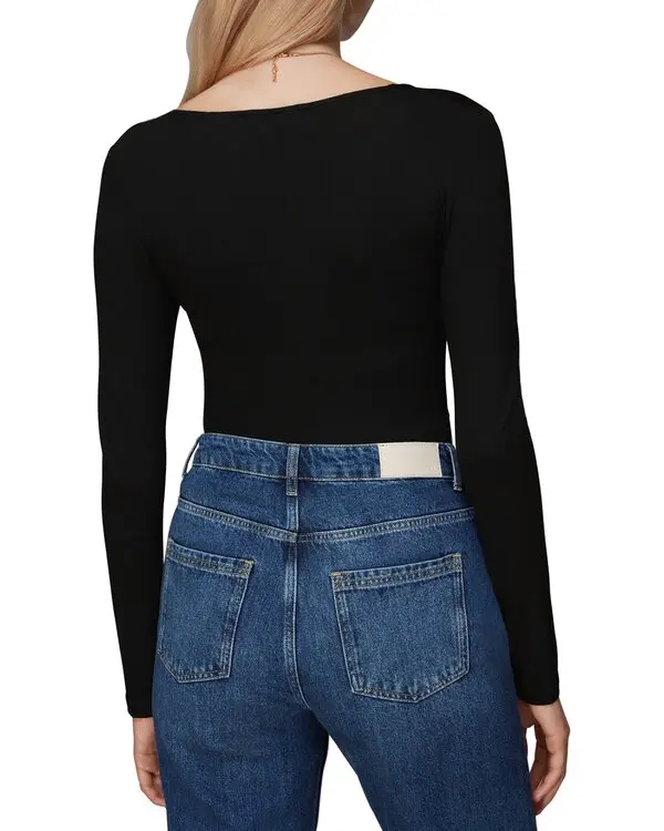 Whistles Square Neck Long Sleeve Top