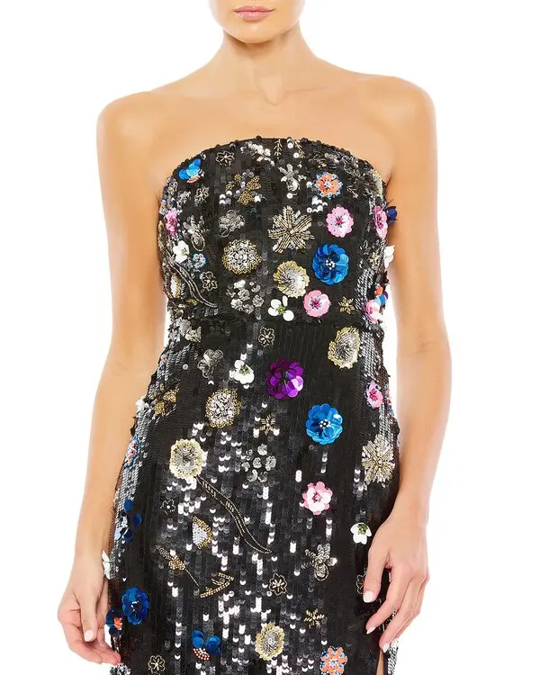 Mac Duggal Floral Sequin Gown