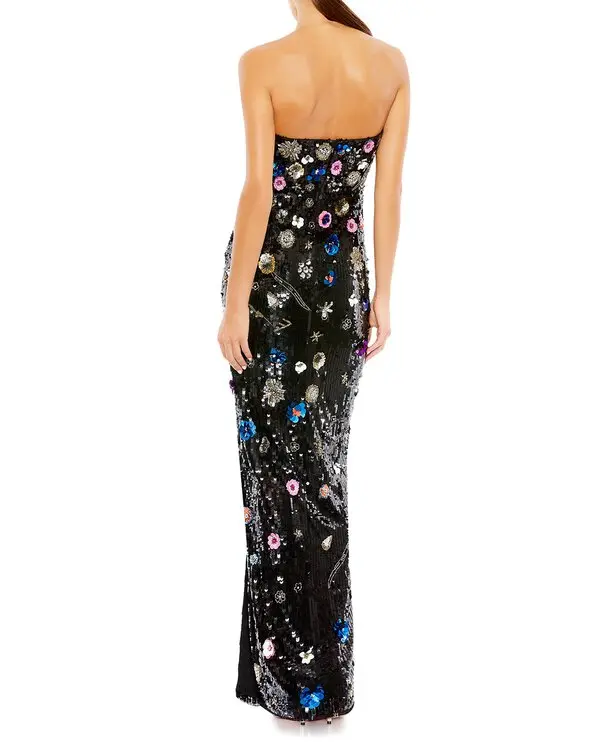Mac Duggal Floral Sequin Gown