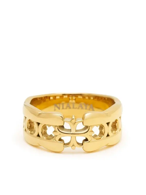 NIALAYA JEWELRY Cross Band Ring - Gold