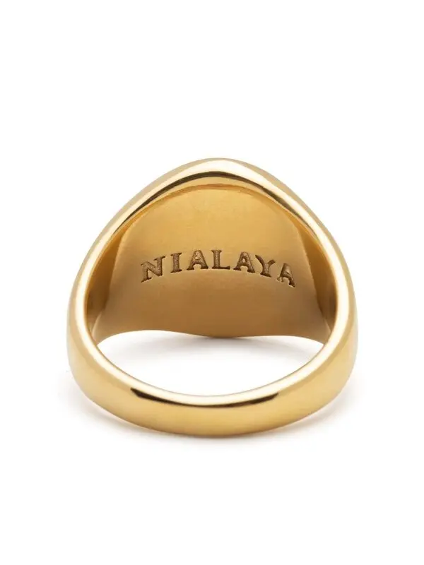 NIALAYA JEWELRY Lion Crest Signet Ring