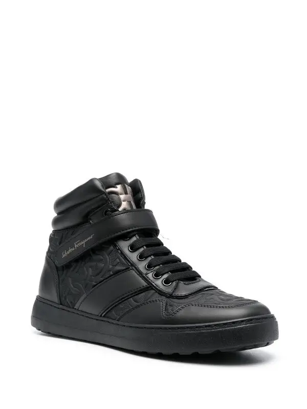 FERRAGAMO Embossed High-top Sneakers