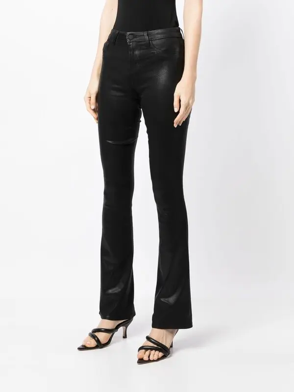 L'Agence Selma Boot-cut Waxed Jeans