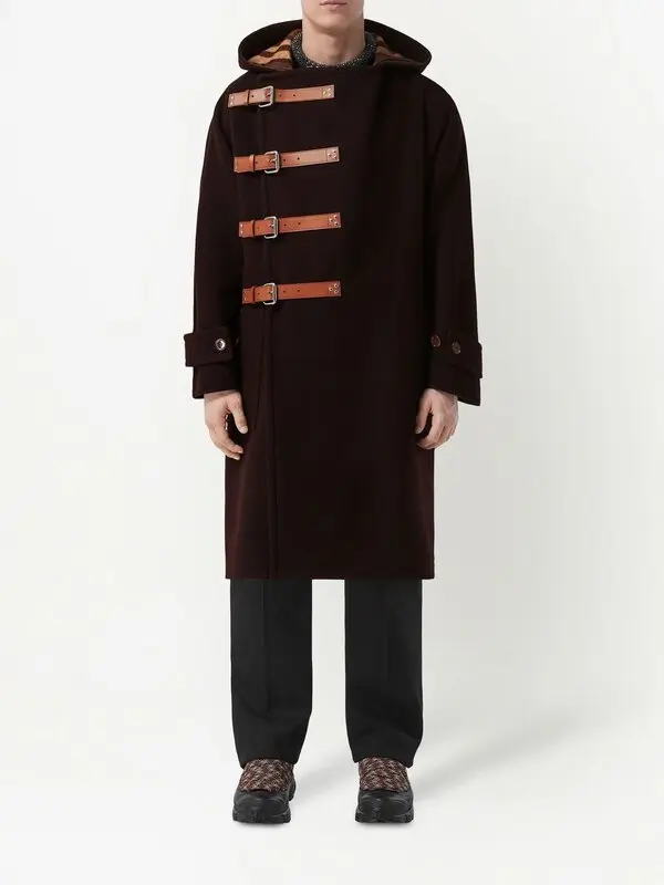 Burberry Buckled Hooded Duffle Coat In Brown - 49% Off | Editorialist