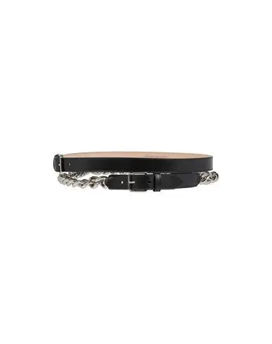 Alexander McQueen Belt With Metal Appliqués - Black