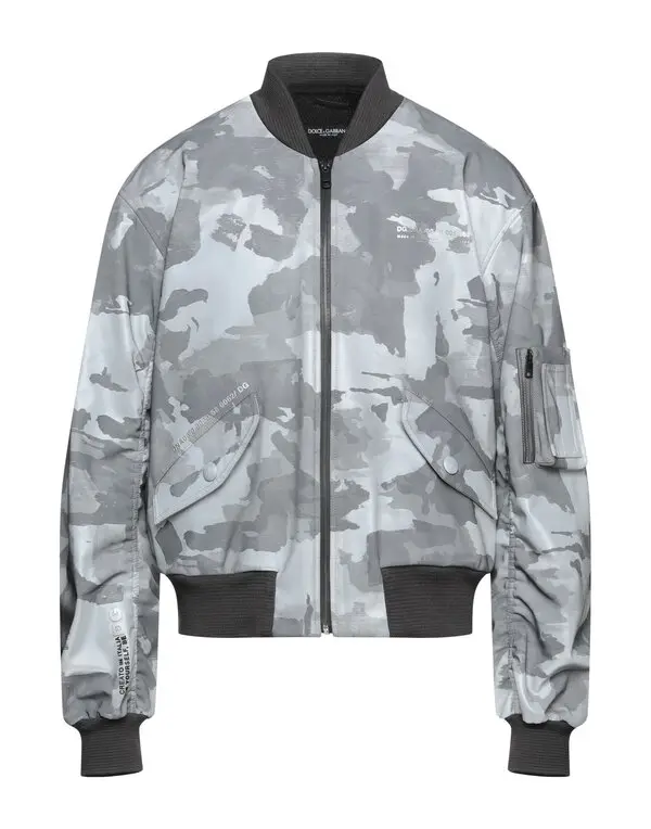 Dolce & Gabbana Jacket In Cotton Blend With Camouflage Print