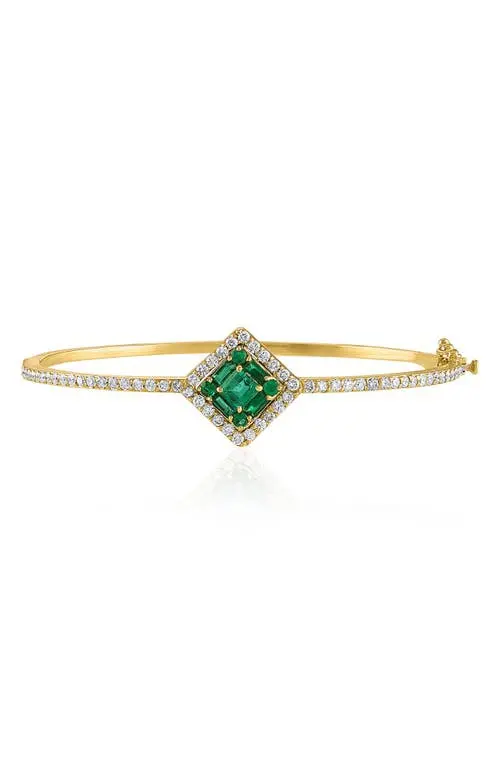 MINDI MOND Clarity Cube Emerald & Diamond Bracelet - Dia/18k Yg