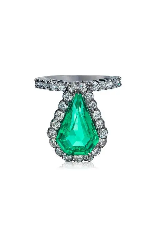 MINDI MOND Colombian Emerald And Diamond Ring - Em/silver/gold