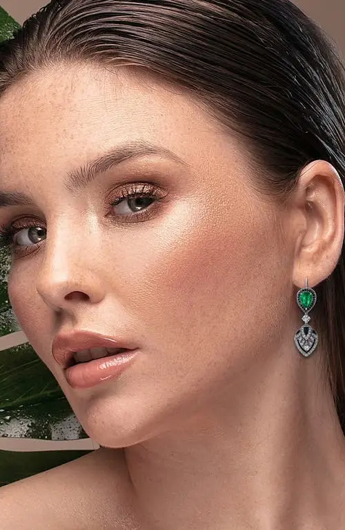 MINDI MOND Emerald And Diamond Drop Earrings