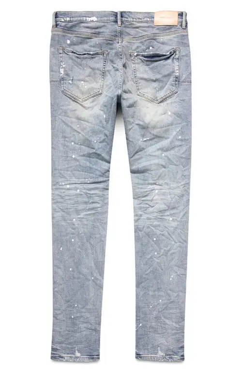 PURPLE BRAND Ripped Paint Splatter Stretch Skinny Jeans