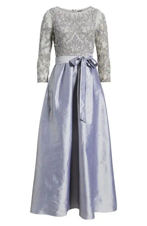 Pisarro Nights Sequin Bodice Gown - Silver