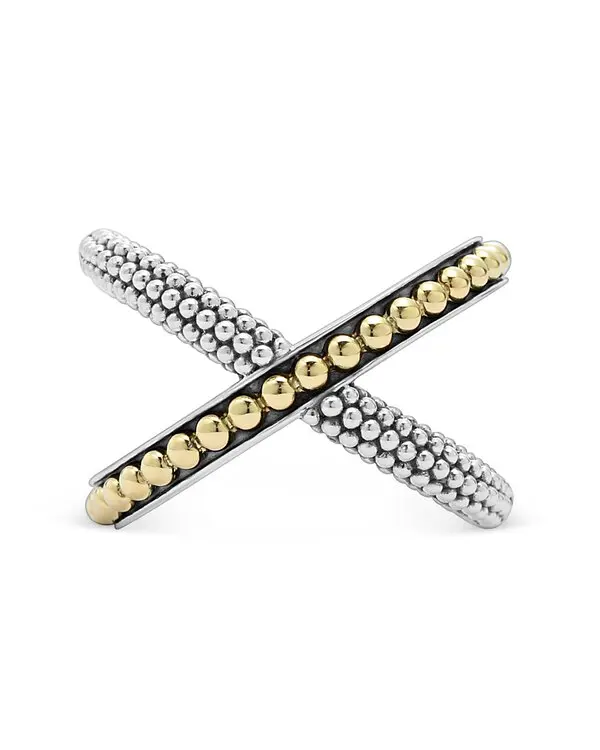 Lagos 18k Gold And Sterling Silver Enso X Ring