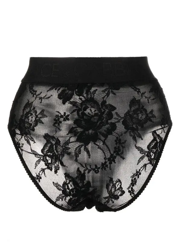 Dolce & Gabbana Floral-lace High-waist Briefs