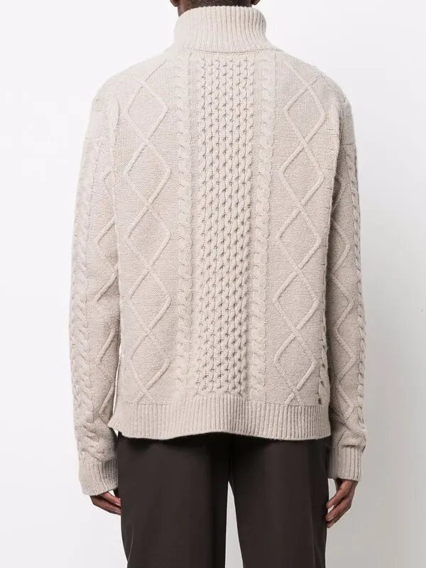 Nanushka Button-collar Cable-knit Jumper