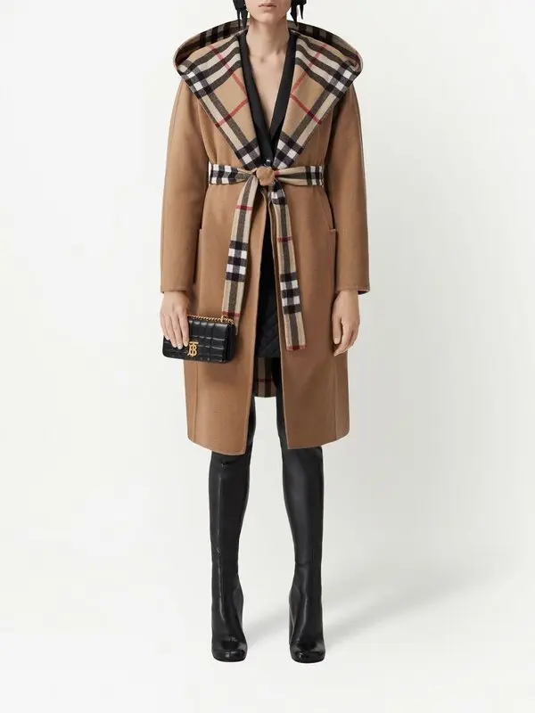 Burberry Checked-detail Wrap Coat