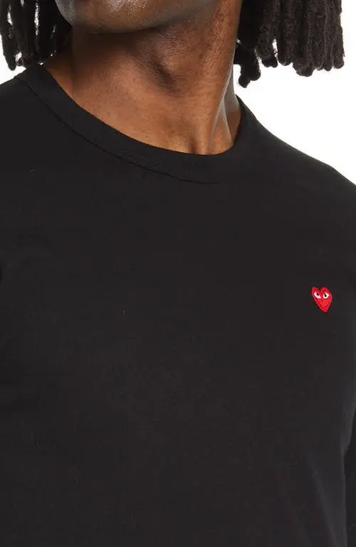Comme Des Garçons Heart Long Sleeve Cotton T-shirt