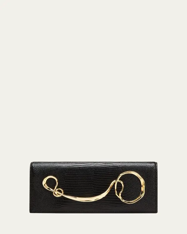Alexis Bittar Twisted Side Handle Clutch - Black