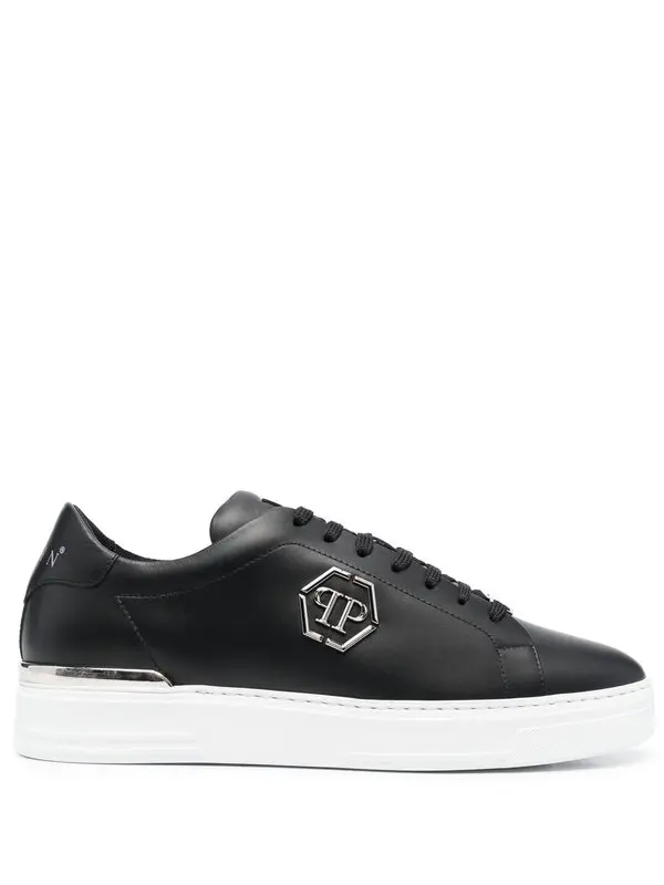 Philipp Plein Hexagon Low-top Leather Sneakers