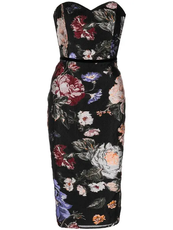 Marchesa Floral Fil-coupé Dress