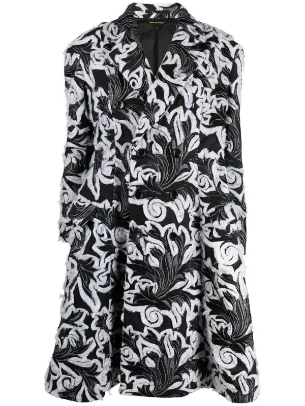 Comme Des Garçons Floral Jacquard Double-breasted Coat