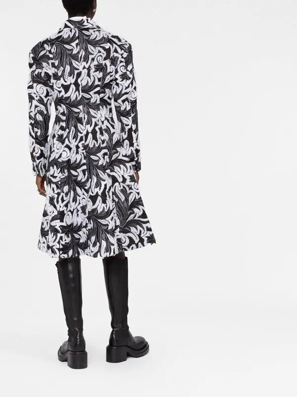 Comme Des Garçons Floral Jacquard Double-breasted Coat
