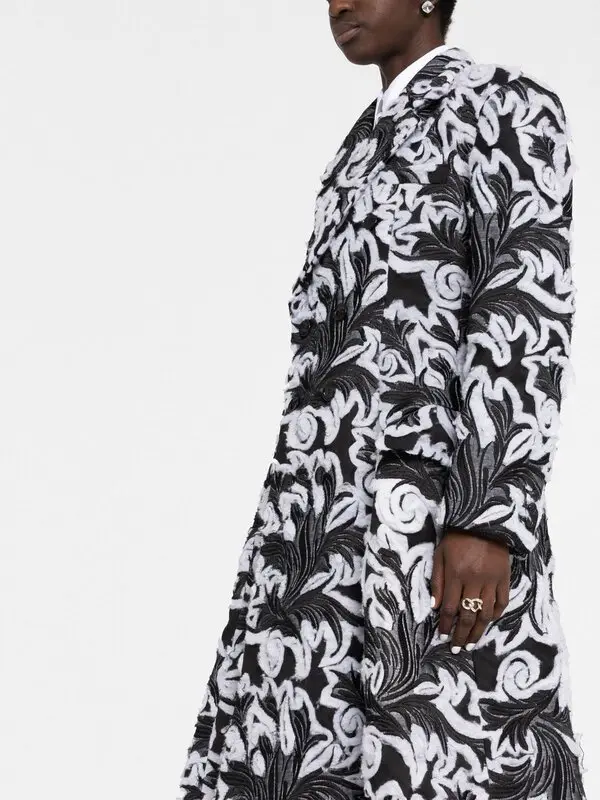 Comme Des Garçons Floral Jacquard Double-breasted Coat