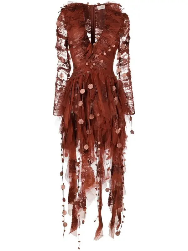 Zimmermann Kaleidoscope Ruched Dress - Brown